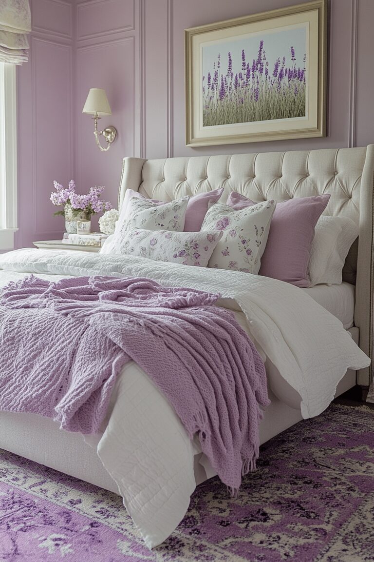 29 Soft Lavender Bedroom Ideas to Add a Touch of Gentle Charm - Kreativk