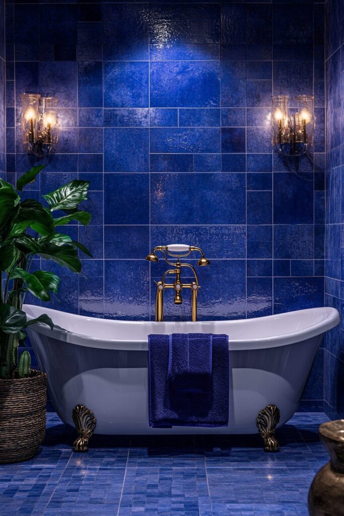 29 Elegant Blue Bathroom Decor Ideas That Bring Tranquility - Kreativk