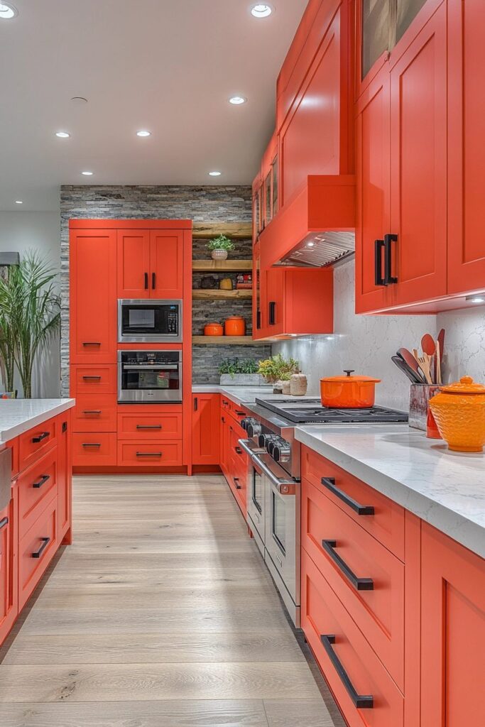 19 Elegant Red Kitchen Cabinets for a Chic Statement - Kreativk