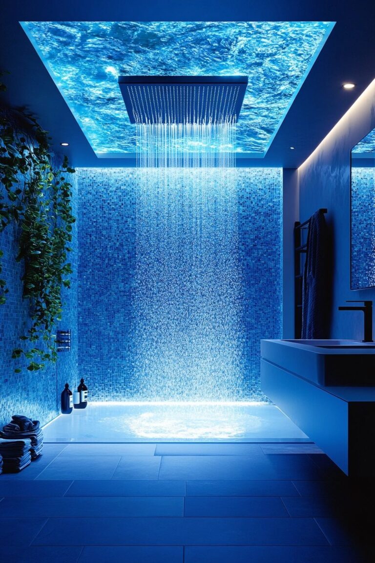 29 Elegant Blue Bathroom Decor Ideas That Bring Tranquility - Kreativk